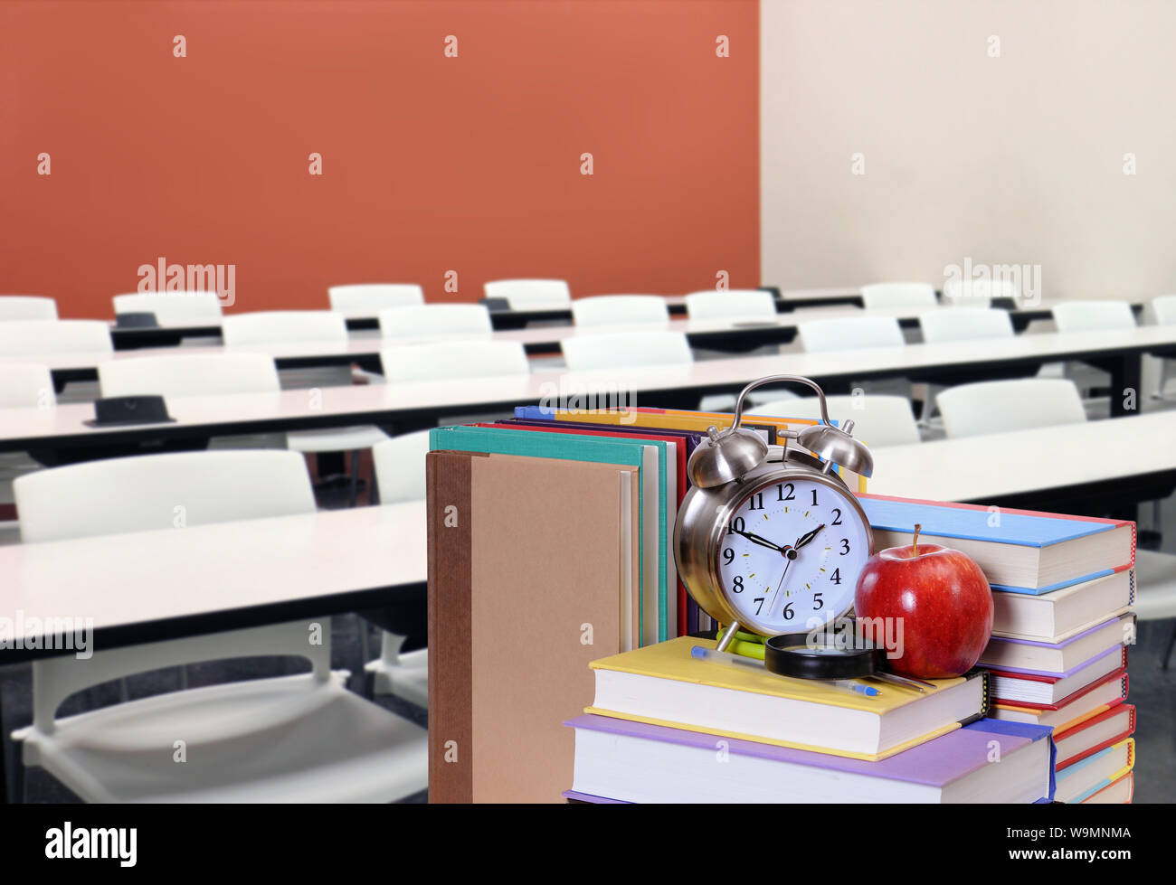 Concept of Back to School for education design with books and empty ...
