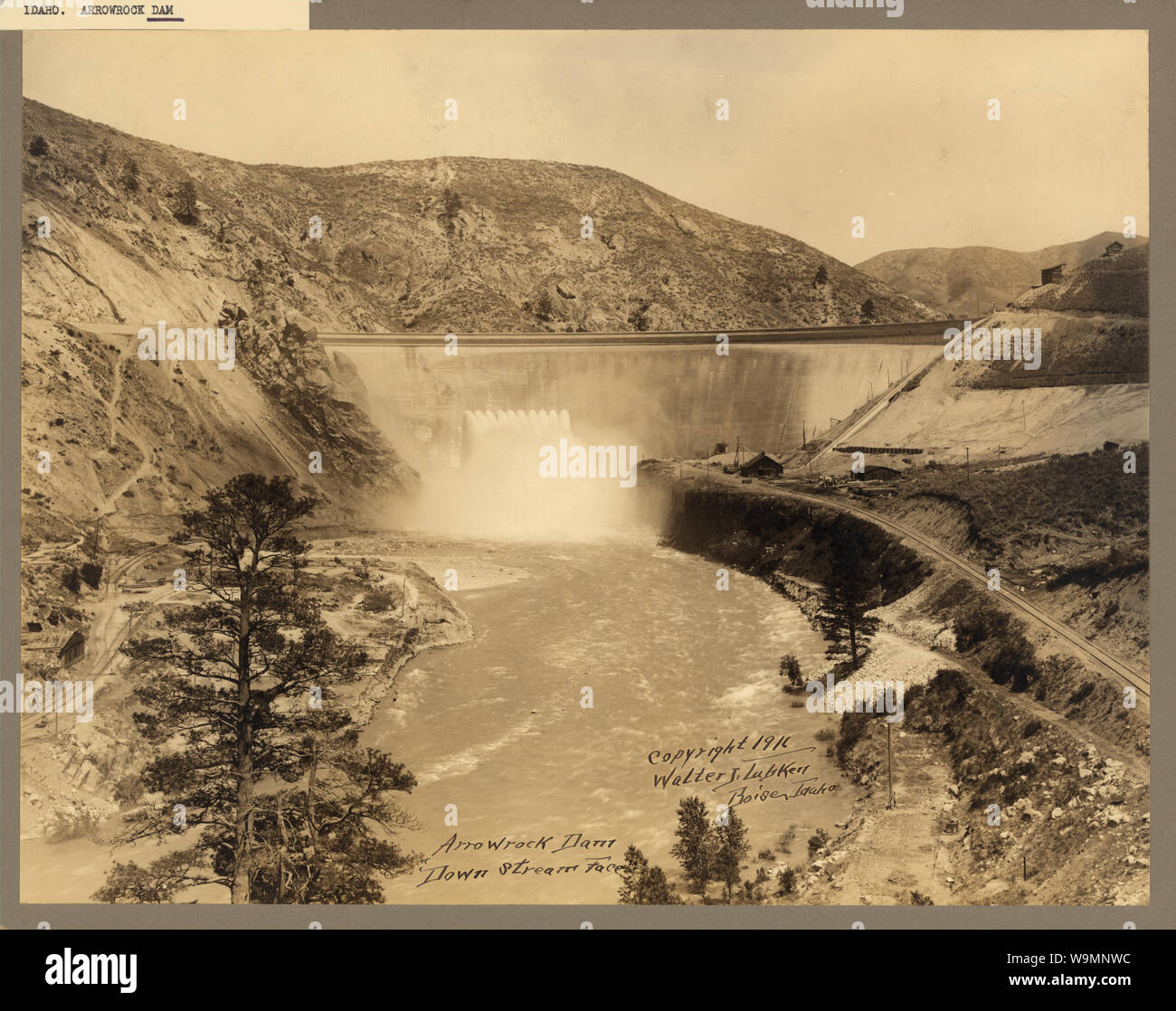 Arrowrock Dam down stream face Stock Photo - Alamy