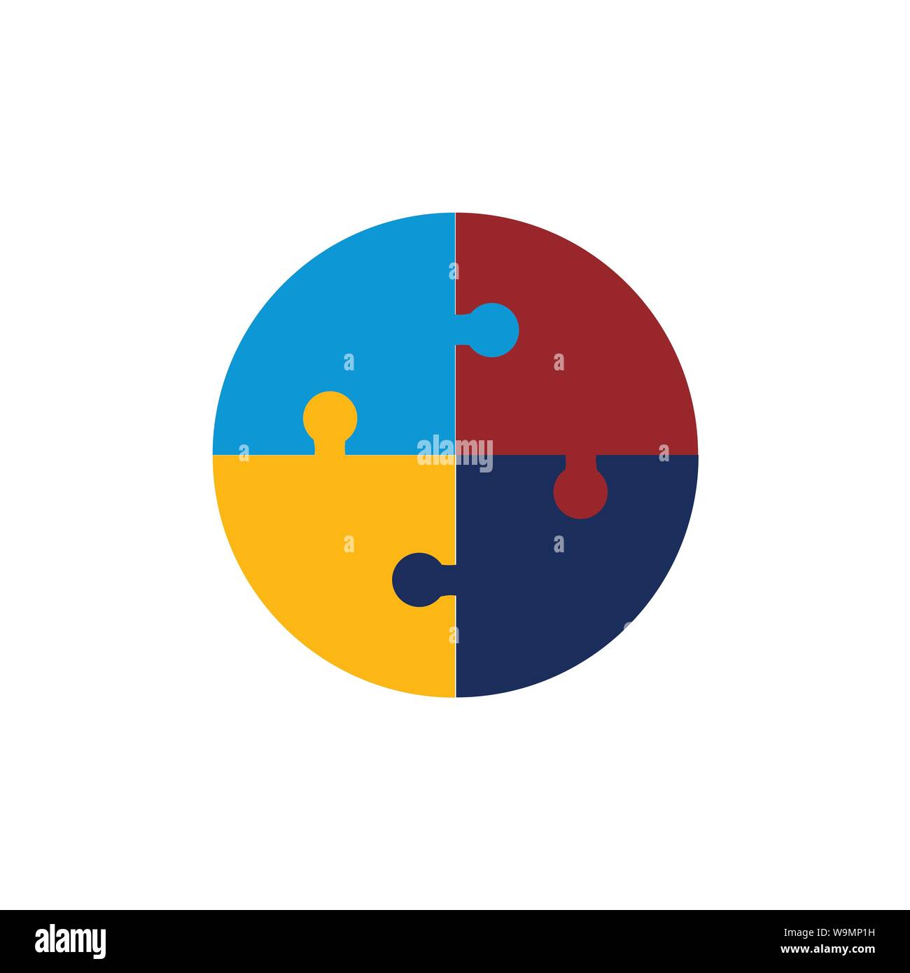 Circle puzzle chart infographic template with 4 options for ...