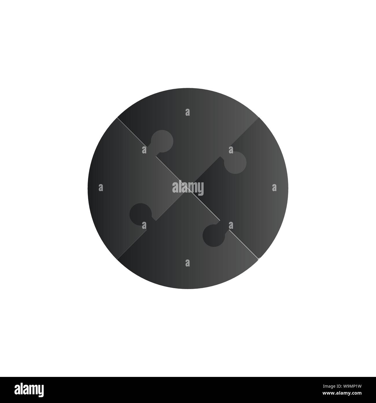 Simple Puzzle four piece round Circle infographic illustration. 4 Step ...