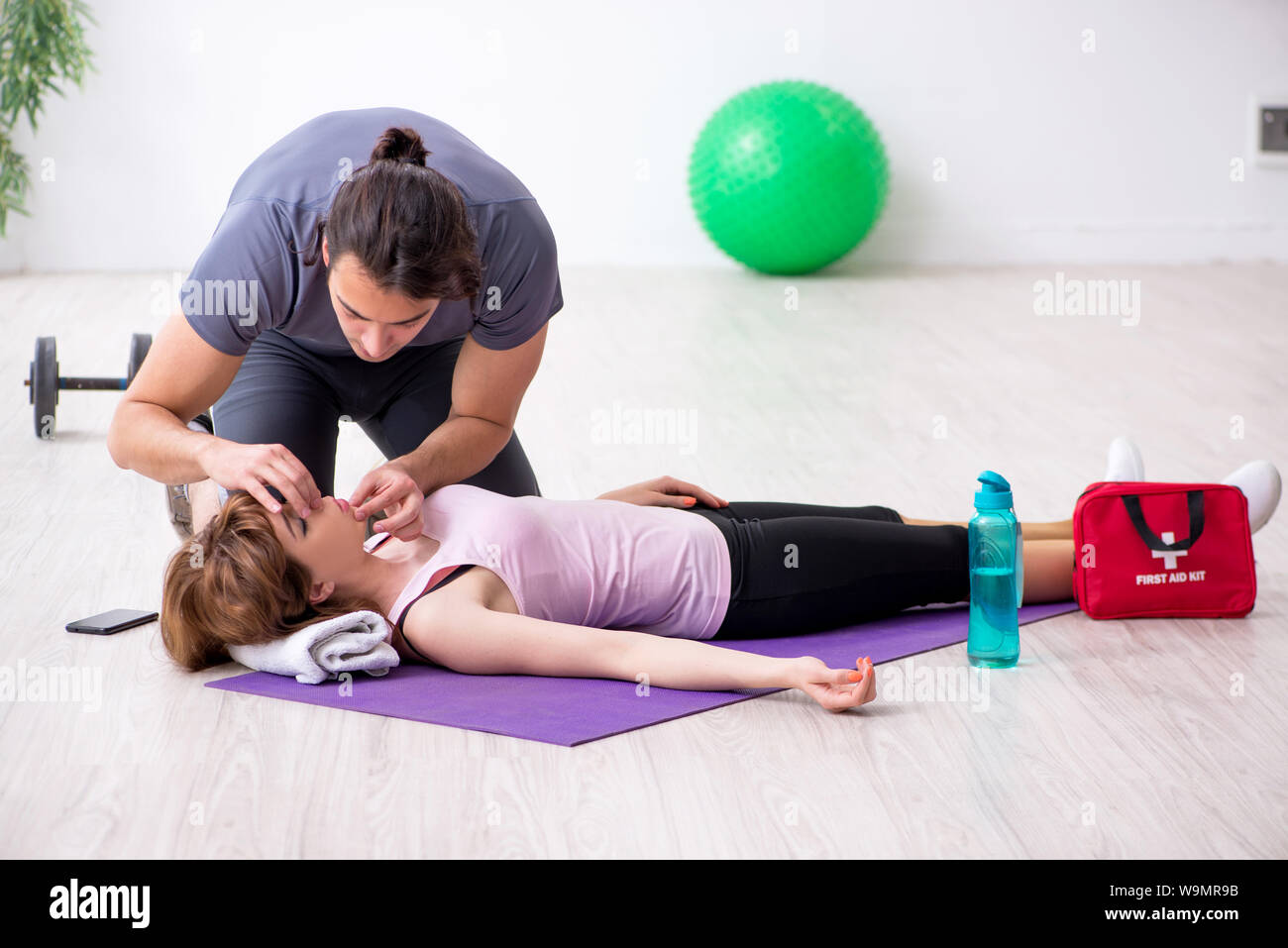 Mouth to mouth man woman resuscitation hi-res stock photography and ...