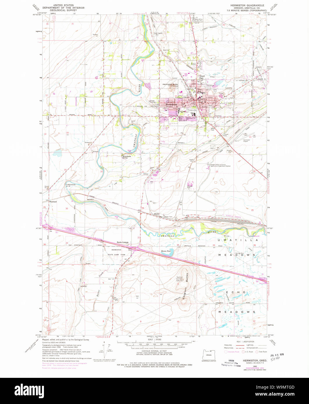 Map of hermiston hi-res stock photography and images - Alamy