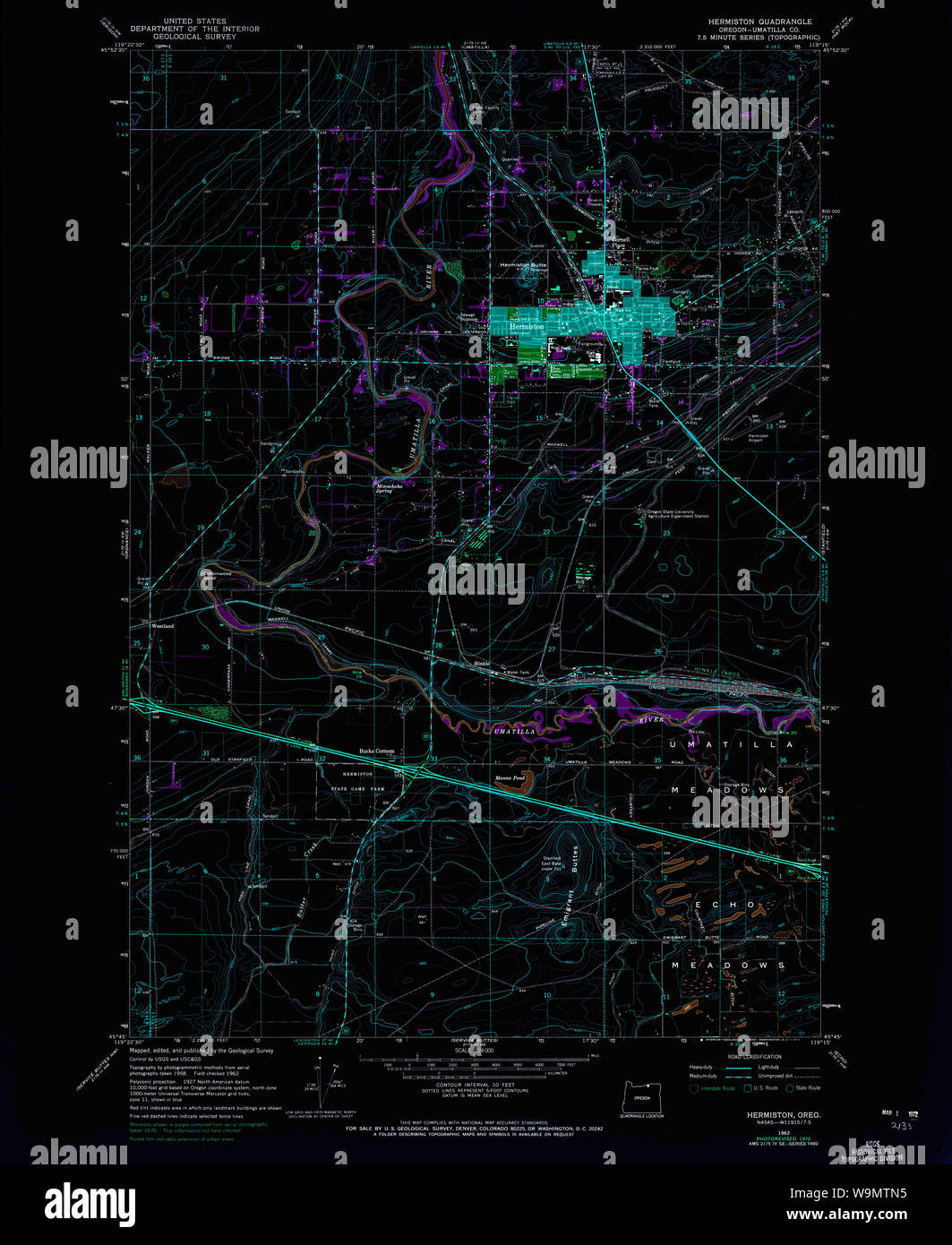 Map of hermiston hi-res stock photography and images - Alamy