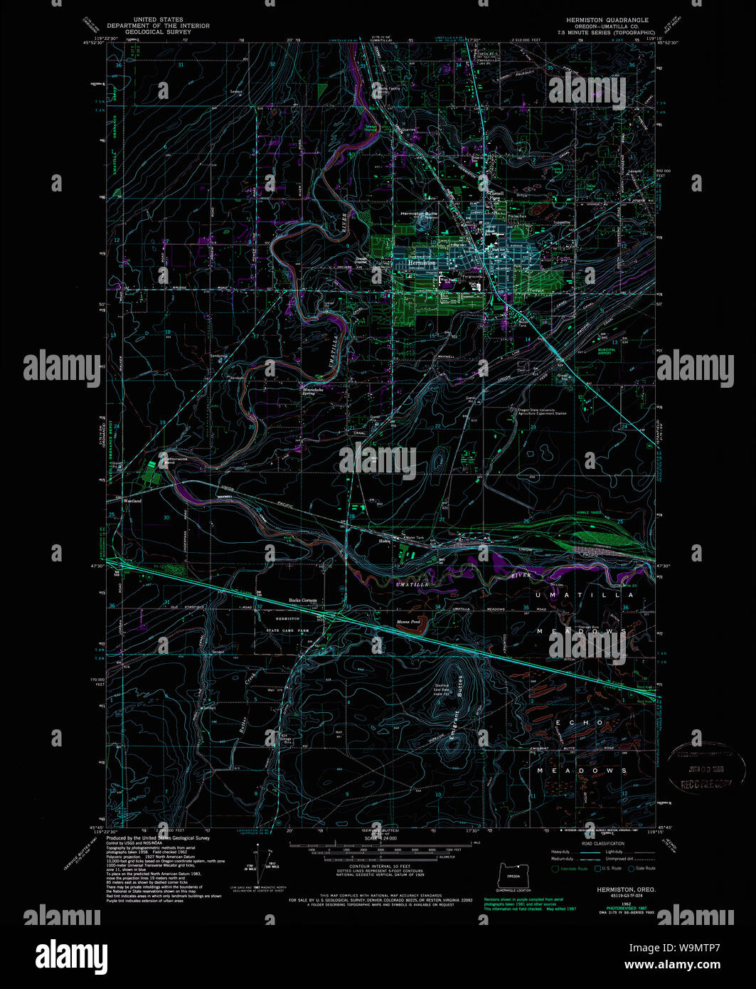 Map of hermiston hi-res stock photography and images - Alamy