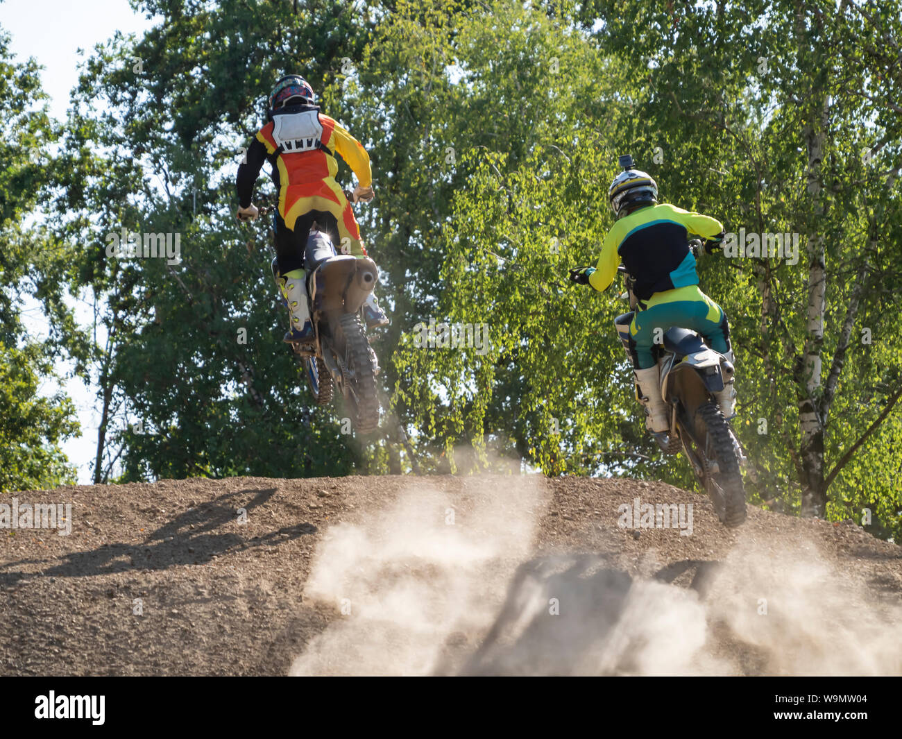 Motocross rider on a trail detail Stock Photo - Alamy