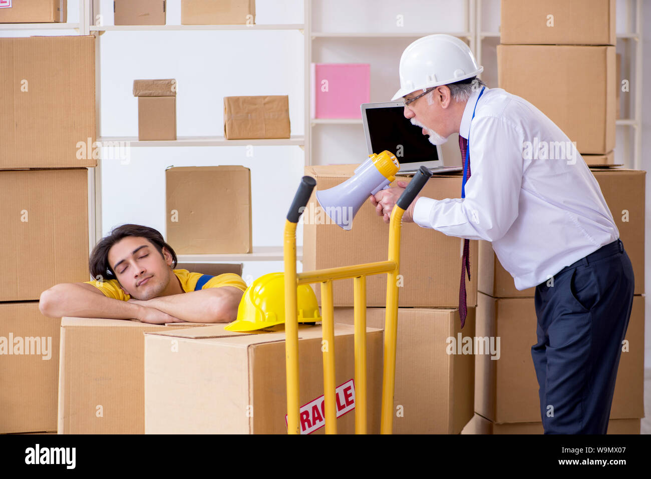 The professional movers doing home relocation Stock Photo - Alamy