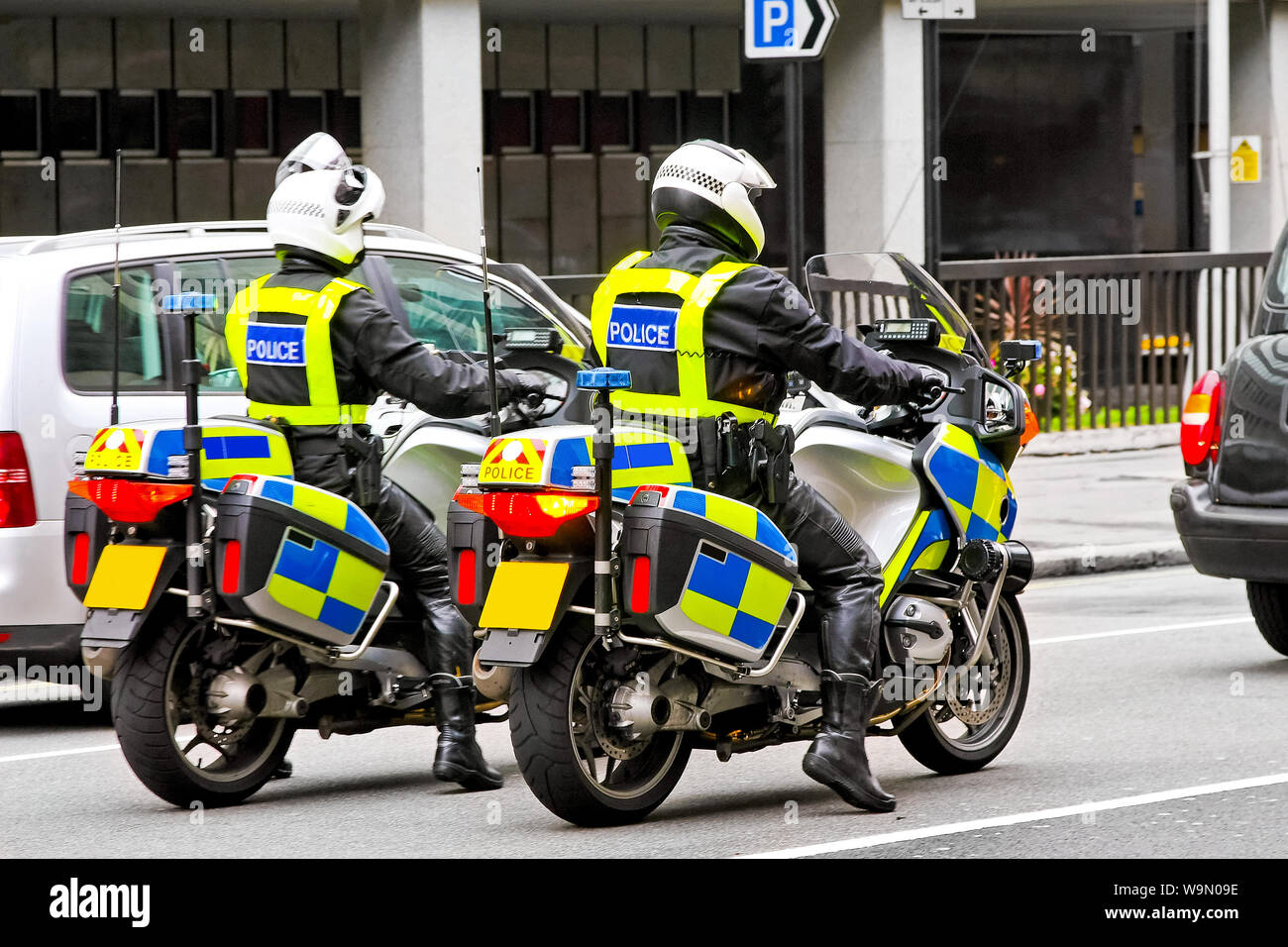 Two police officers on motorbikes at London streets Stock Photo - Alamy