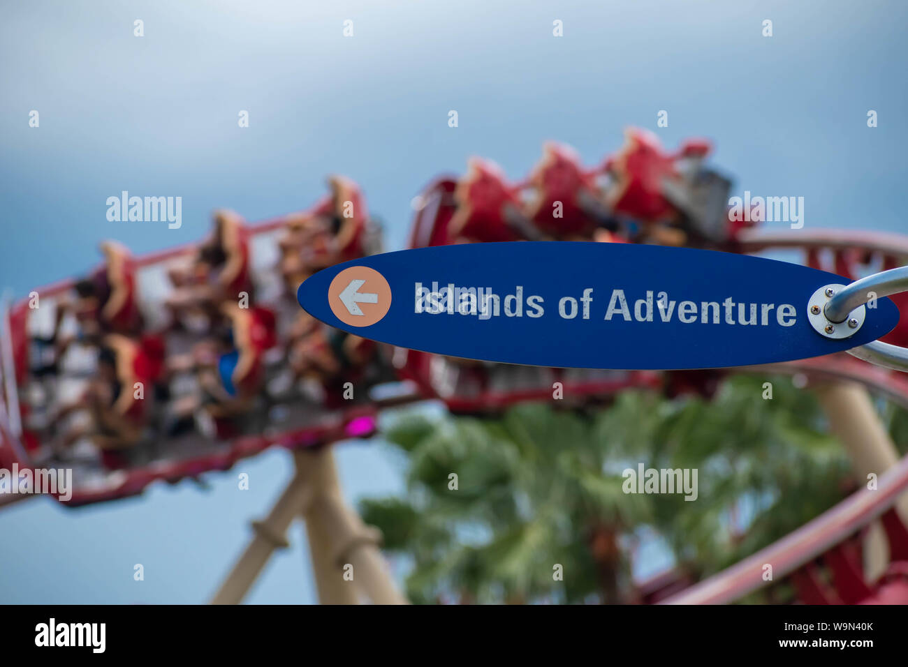 Orlando, Florida. August 07, 2019. Island of Adventure sign at ...