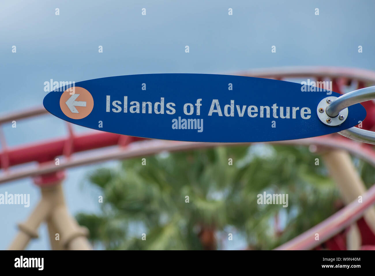 Orlando, Florida. August 07, 2019. Island of Adventure sign at ...