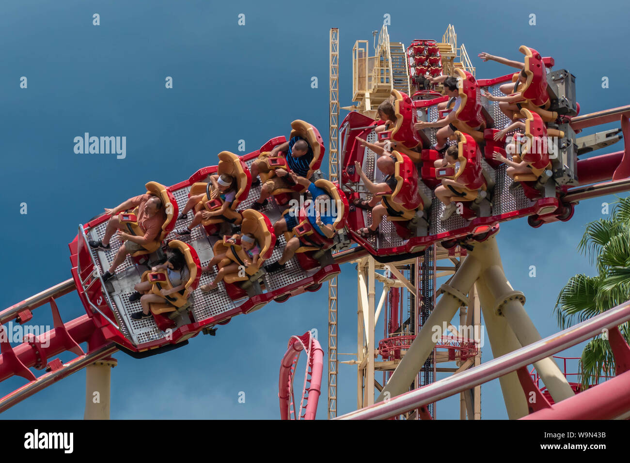 Orlando, Florida. August 07, 2019. People enjoying amazing Hollywood ...
