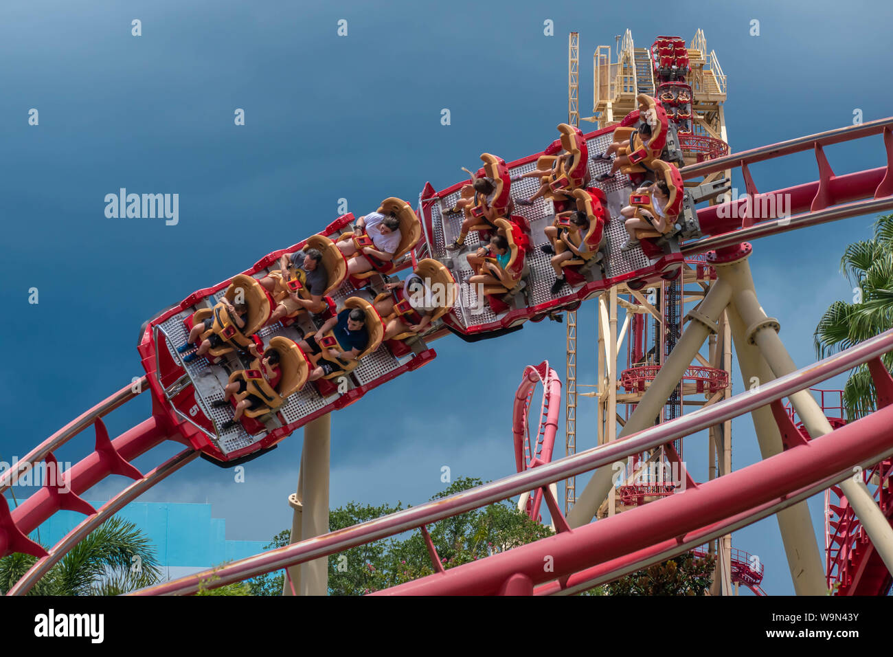 Orlando, Florida. August 07, 2019. People enjoying amazing Hollywood ...