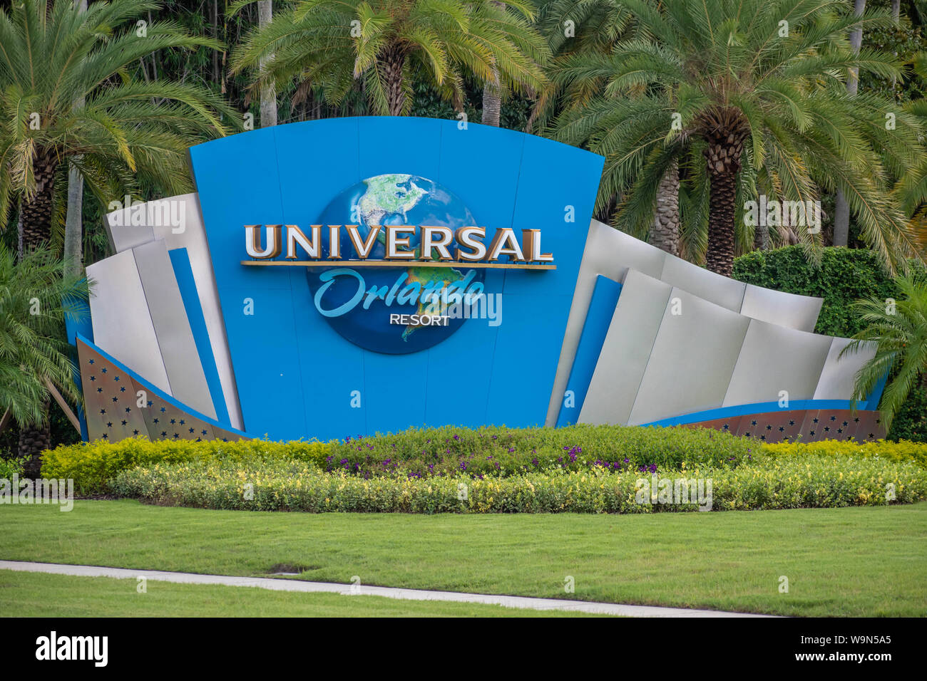 Orlando, Florida. August 07, 2019. Universal Orlando sign at Universal ...