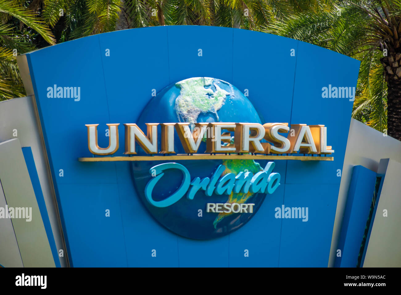Orlando, Florida. August 07, 2019. Universal Orlando sign at Universal ...