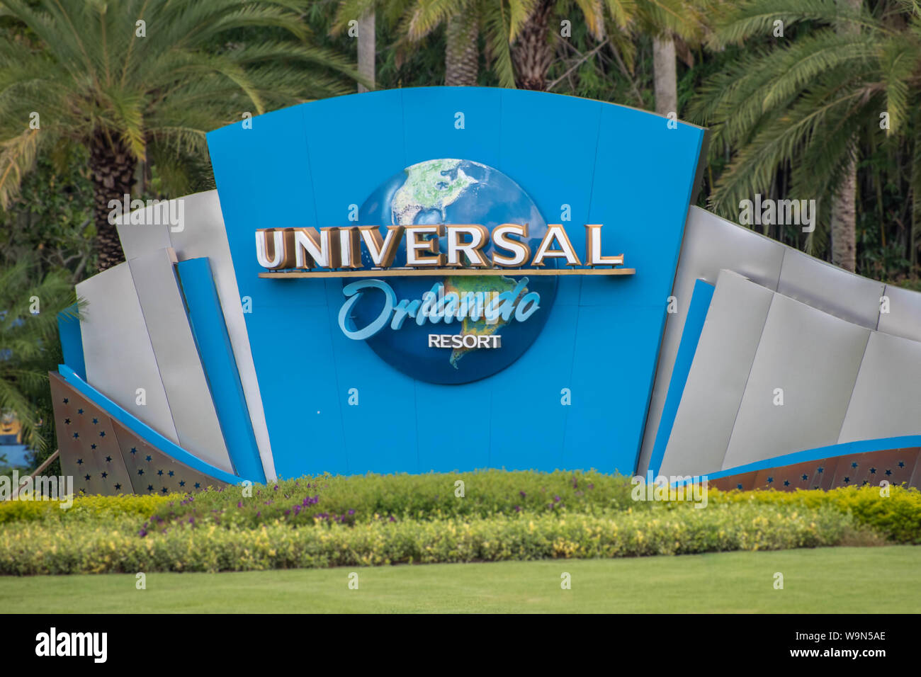Orlando, Florida. August 07, 2019. Universal Orlando sign at Universal ...