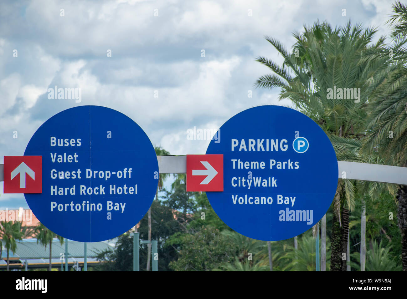 Orlando, Florida. August 07, 2019. Top view of Hotels and Theme Parks ...