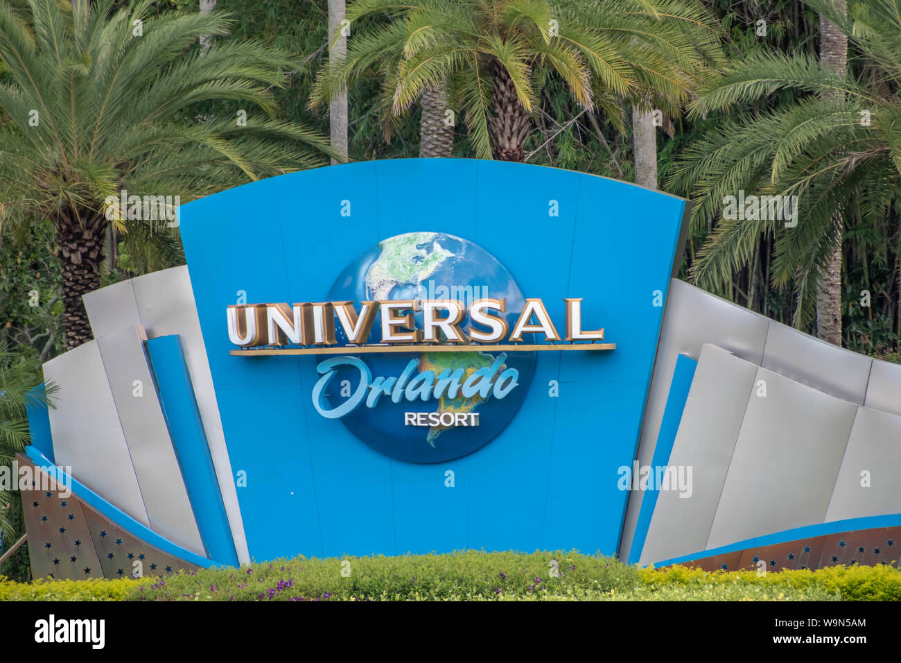 Orlando, Florida. August 07, 2019. Universal Orlando sign at Universal ...