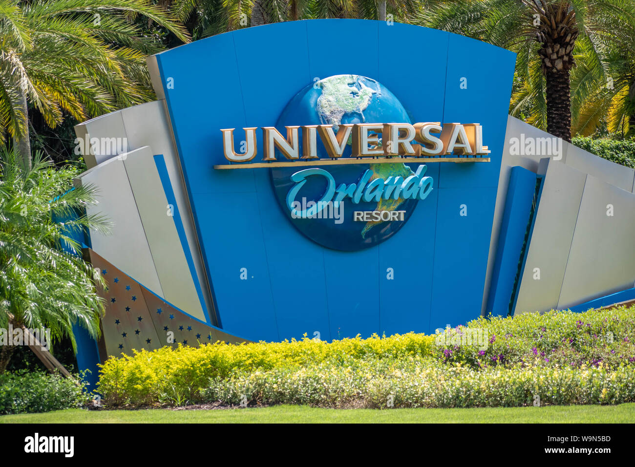 Orlando, Florida. August 07, 2019. Universal Orlando sign at Universal ...