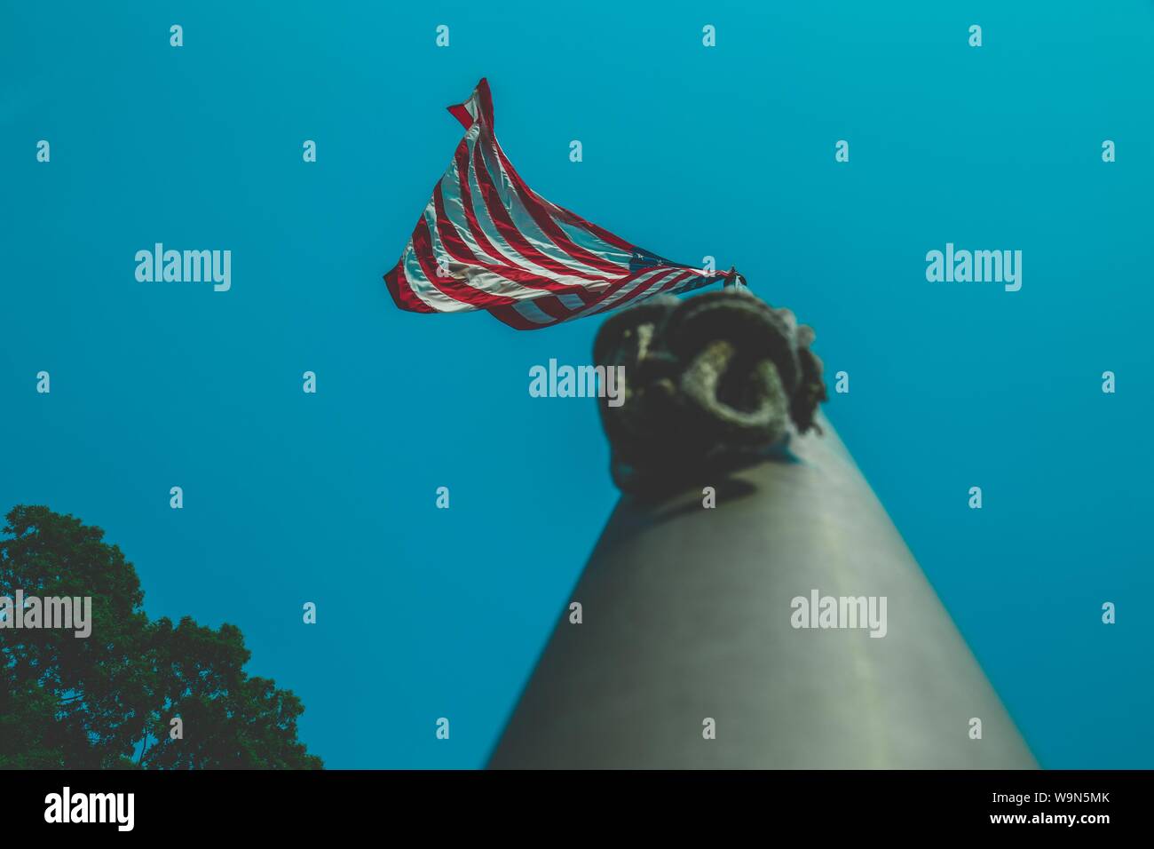 Vector flagpole with united states flag hi-res stock photography and ...