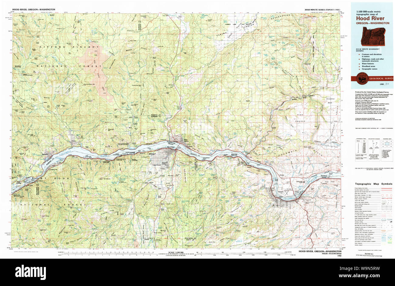 Hood river map hi-res stock photography and images - Alamy