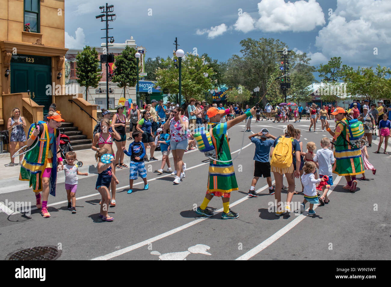 Orlando, Florida. August 07, 2019. Colorful team members interacting ...