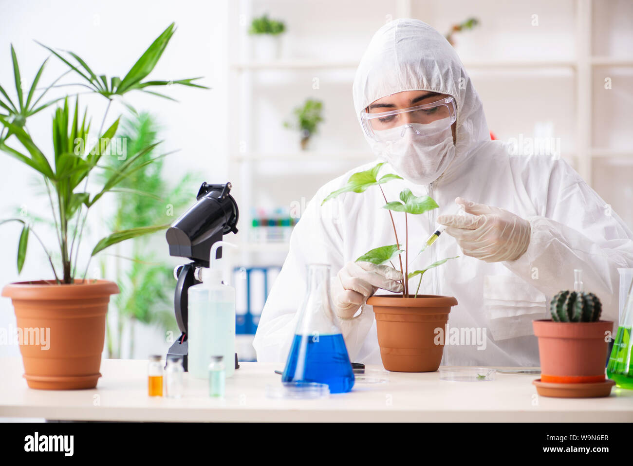 The biotechnology chemist working in lab Stock Photo - Alamy