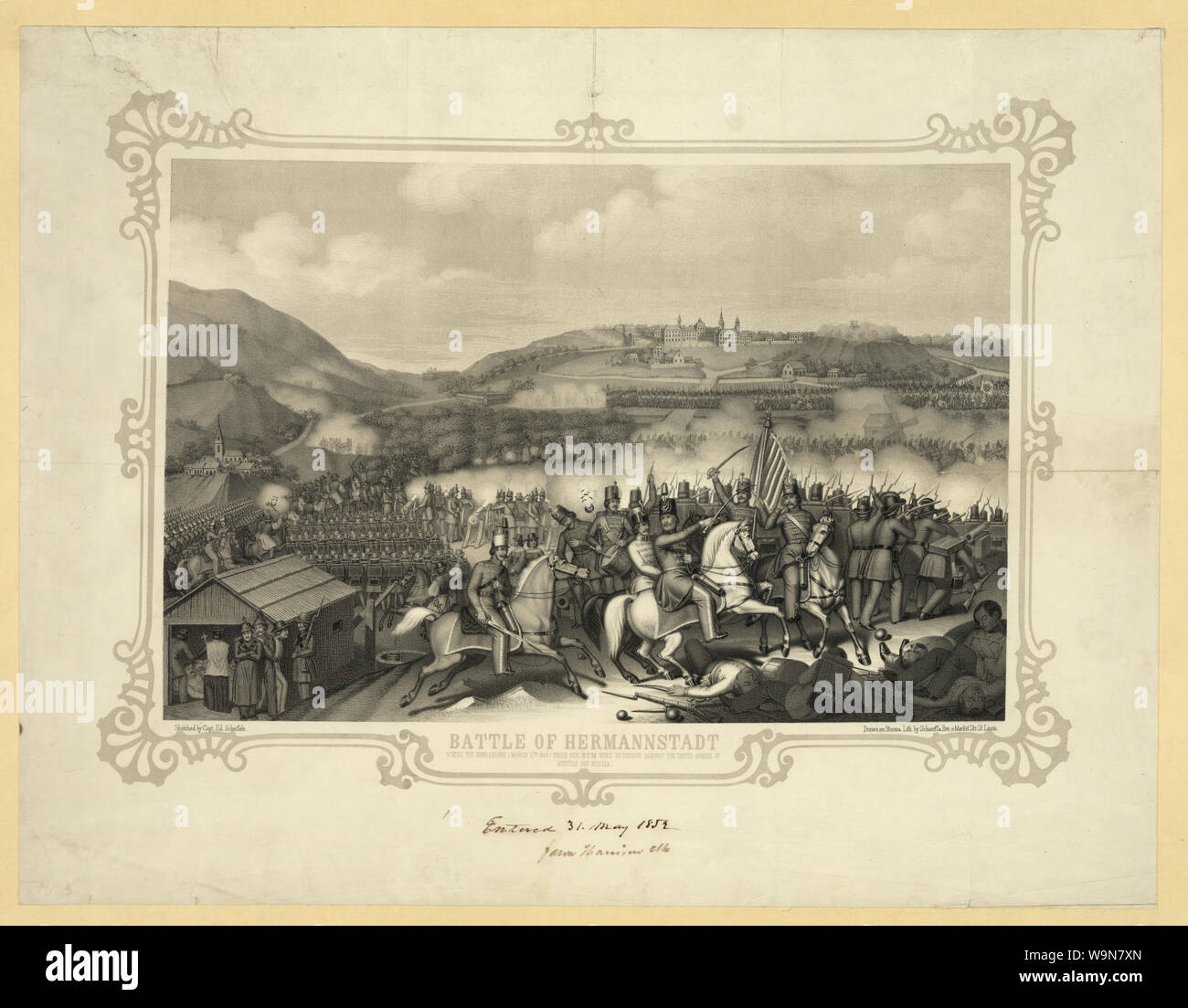 Battle of Hermannstadt / sketched by Capt. Ed. Scheifele ; drawn on ...