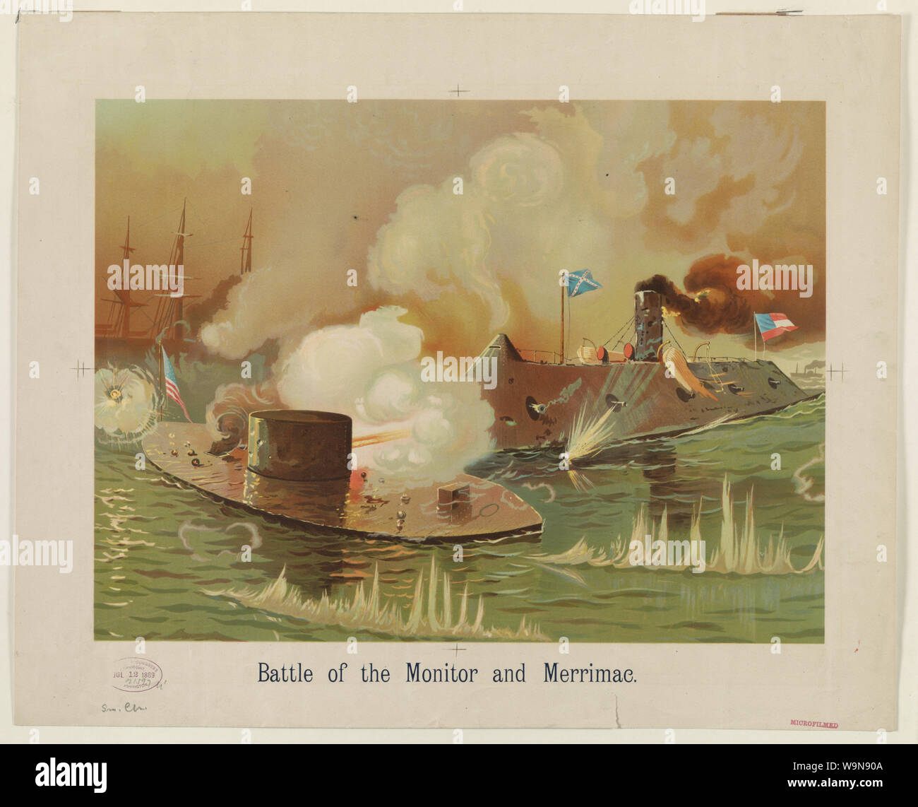 Battle of the Monitor and Merrimac Stock Photo - Alamy