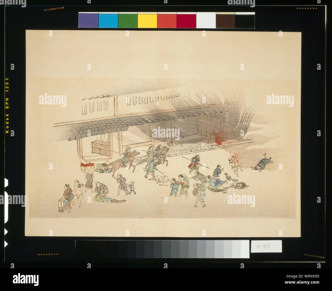 Battle scene from the Hamaguri Gate Incident of 1864, Kyoto, Japan ...