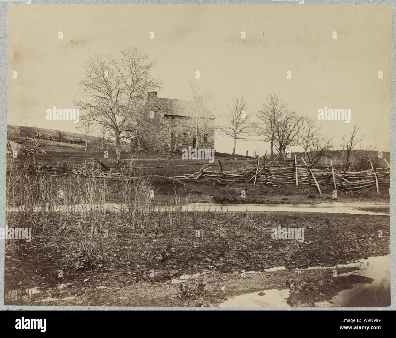 Battlefield of Bull Run. Stone house on Warrenton Pike Abstract ...