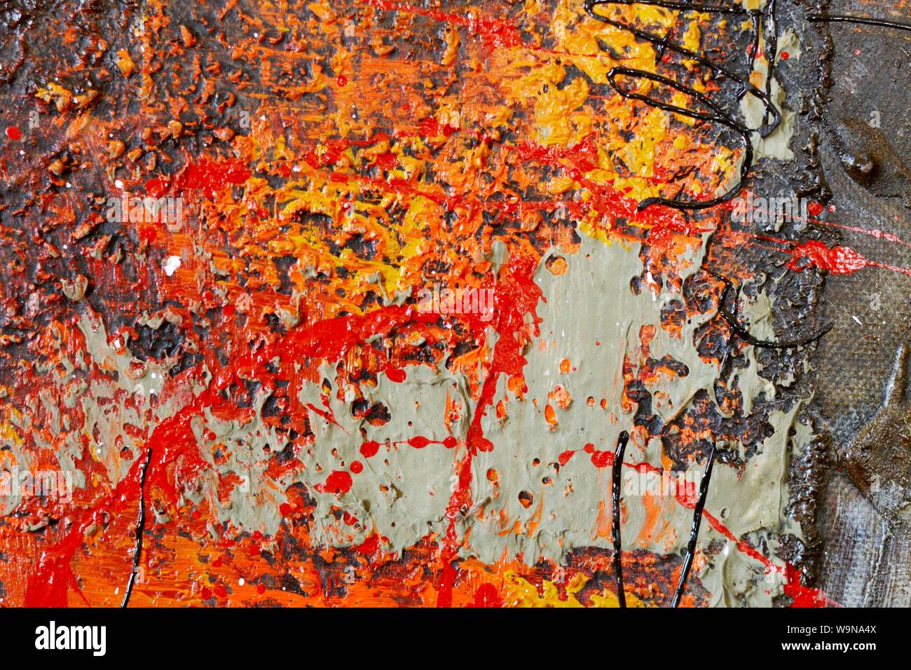 Abstract paint background. Red, orange, multi layered, painting ...
