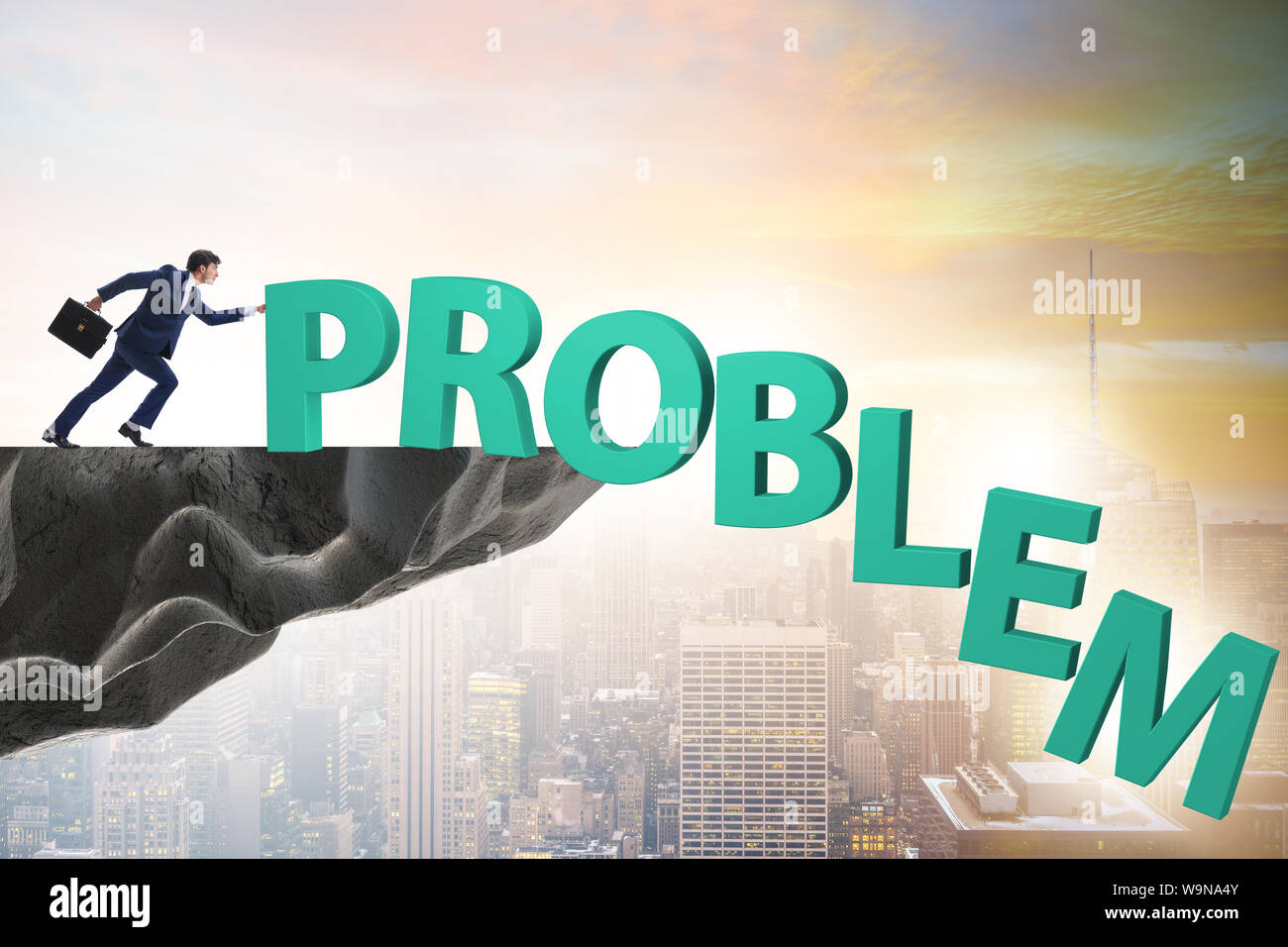 The businessman in problem solving concept Stock Photo - Alamy