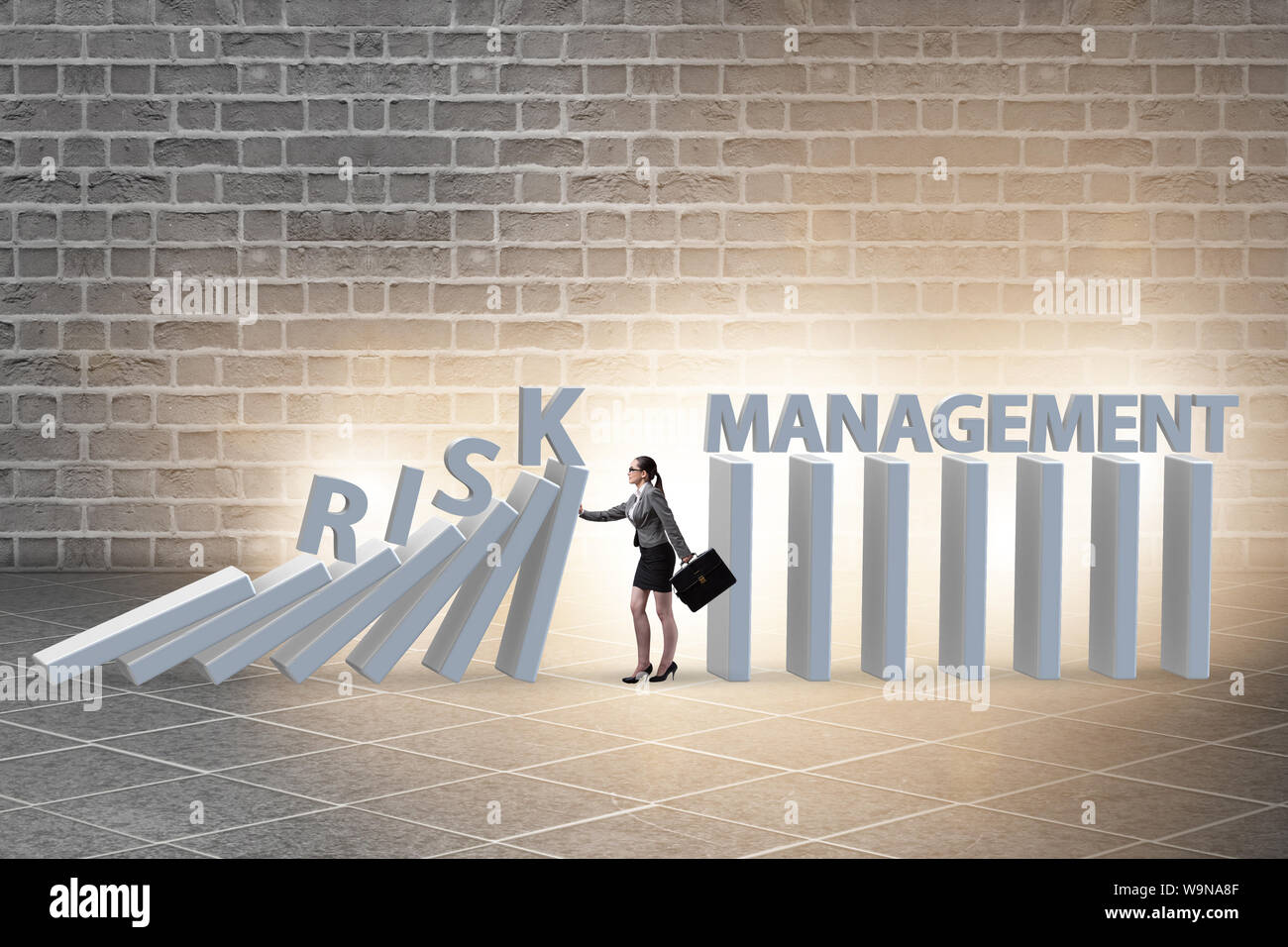 The businesswoman in risk management concept Stock Photo - Alamy