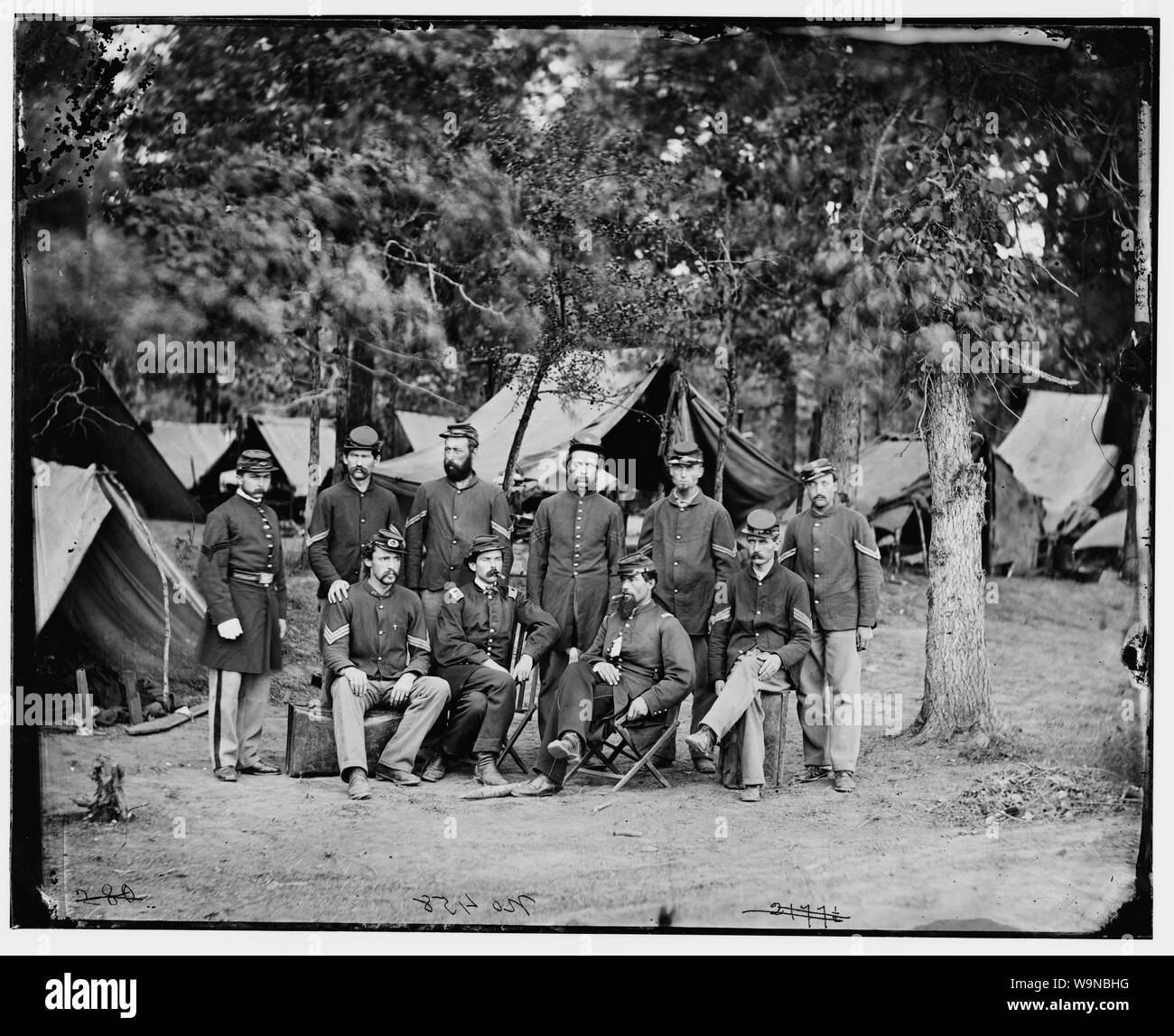 Bealeton, Va. Officers and noncommissioned officers of Co. D, 93d New ...