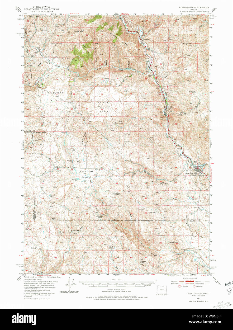 Map of huntington oregon Cut Out Stock Images & Pictures - Alamy