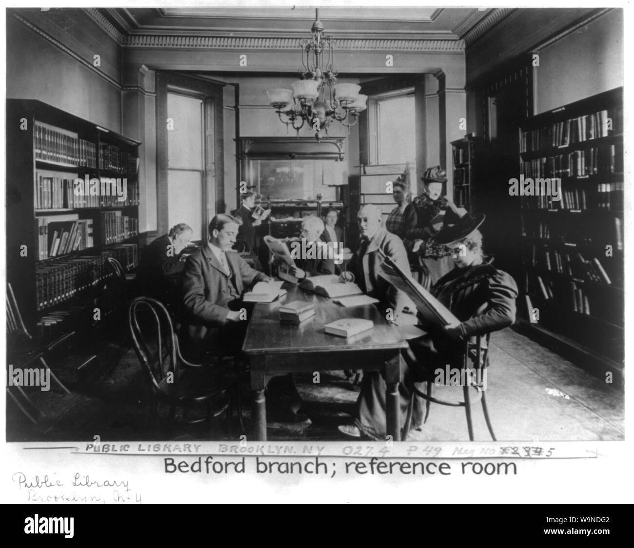 Bedford branch, reference room, public library, Brooklyn, NY Stock ...