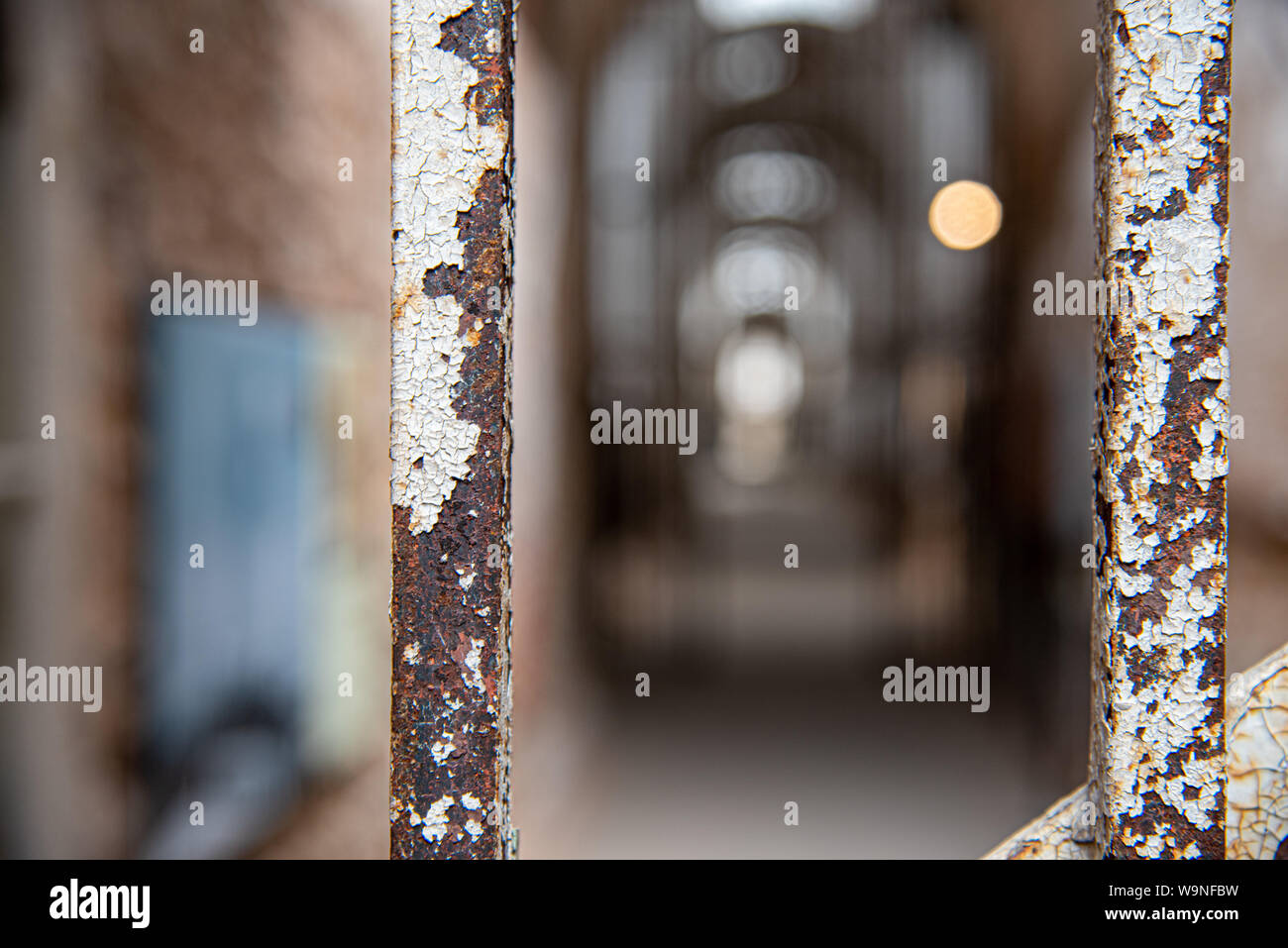 Rusty prison bars in an abandoned penitentiary Stock Photo - Alamy