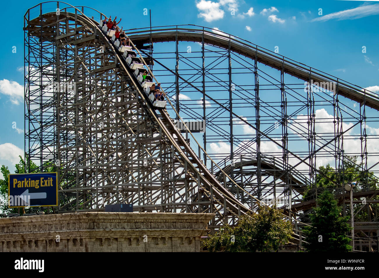 Roller Coaster In Mt.Olympus Resort , Wisconsin Dells . WI USA 06/17/18 ...