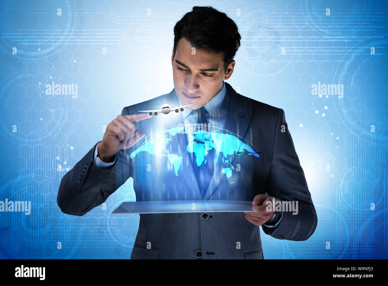 The concept of online air travel booking Stock Photo - Alamy