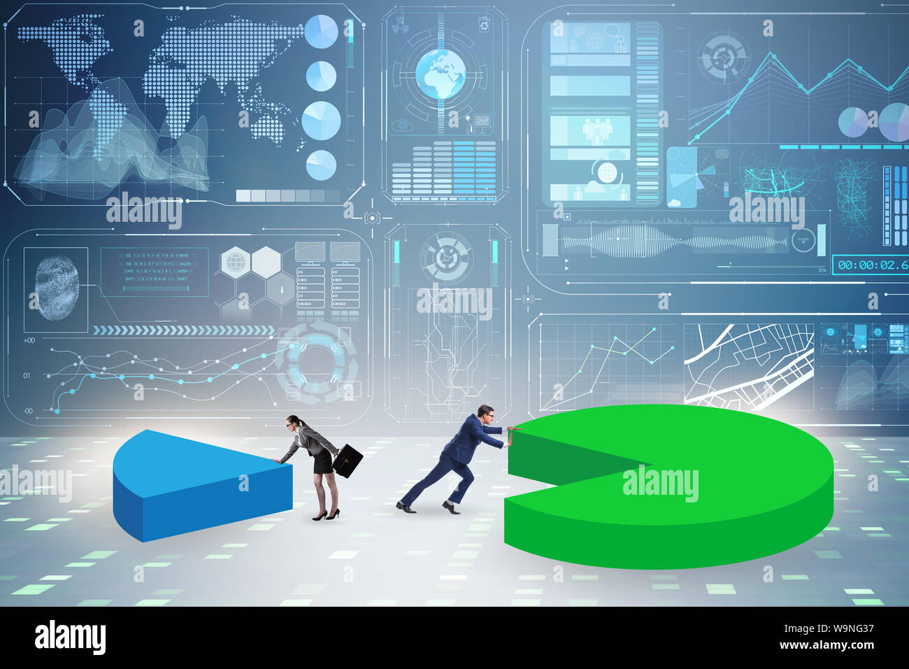Business analytics concept with the pie chart Stock Photo - Alamy