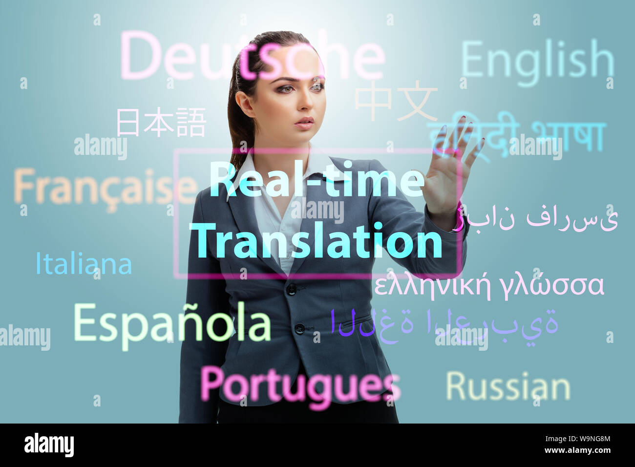 The concept of online translation from foreign language Stock Photo - Alamy