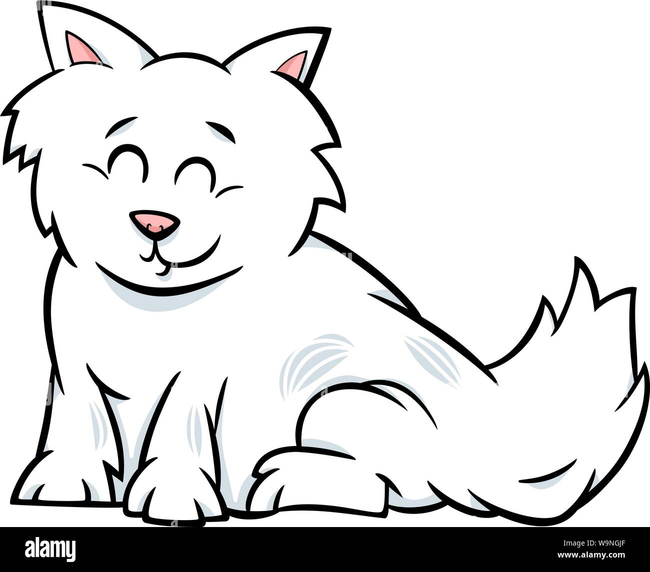 Cartoon Illustration of Cute Fluffy Cat or Kitten Animal Character ...
