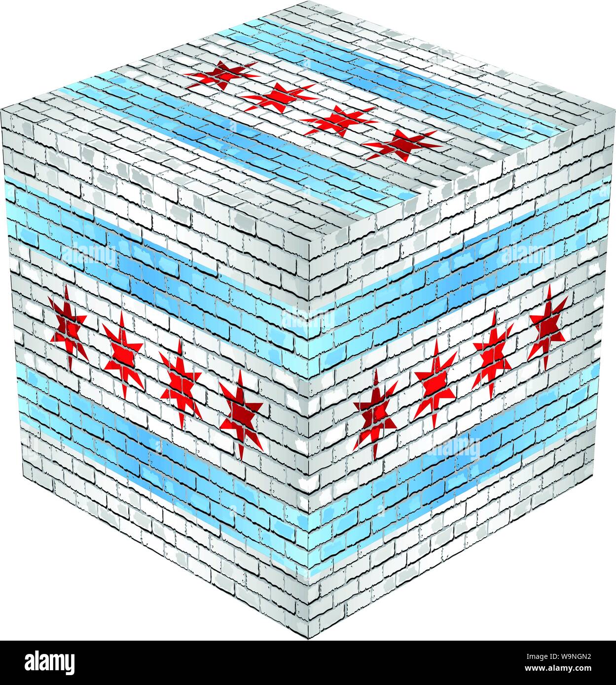 Chicago Cube in made of bricks - Illustration Stock Vector Image & Art ...