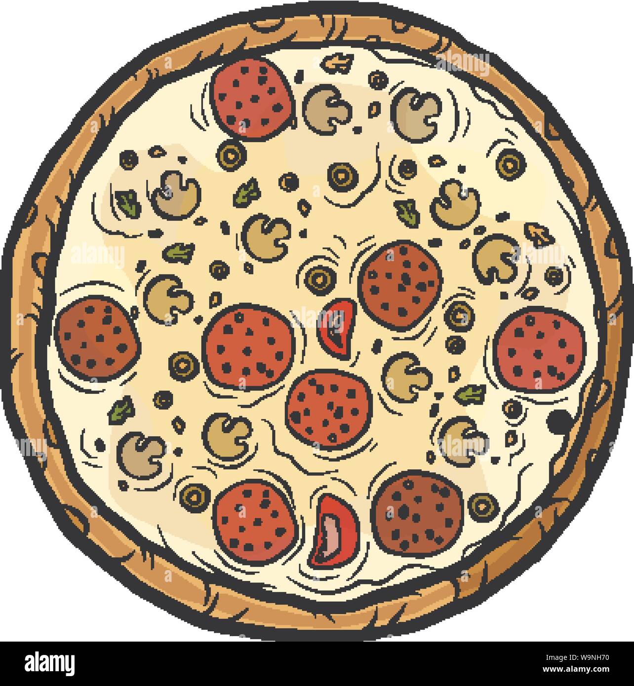 Traditional fresh italian pizza Stock Vector Images - Alamy