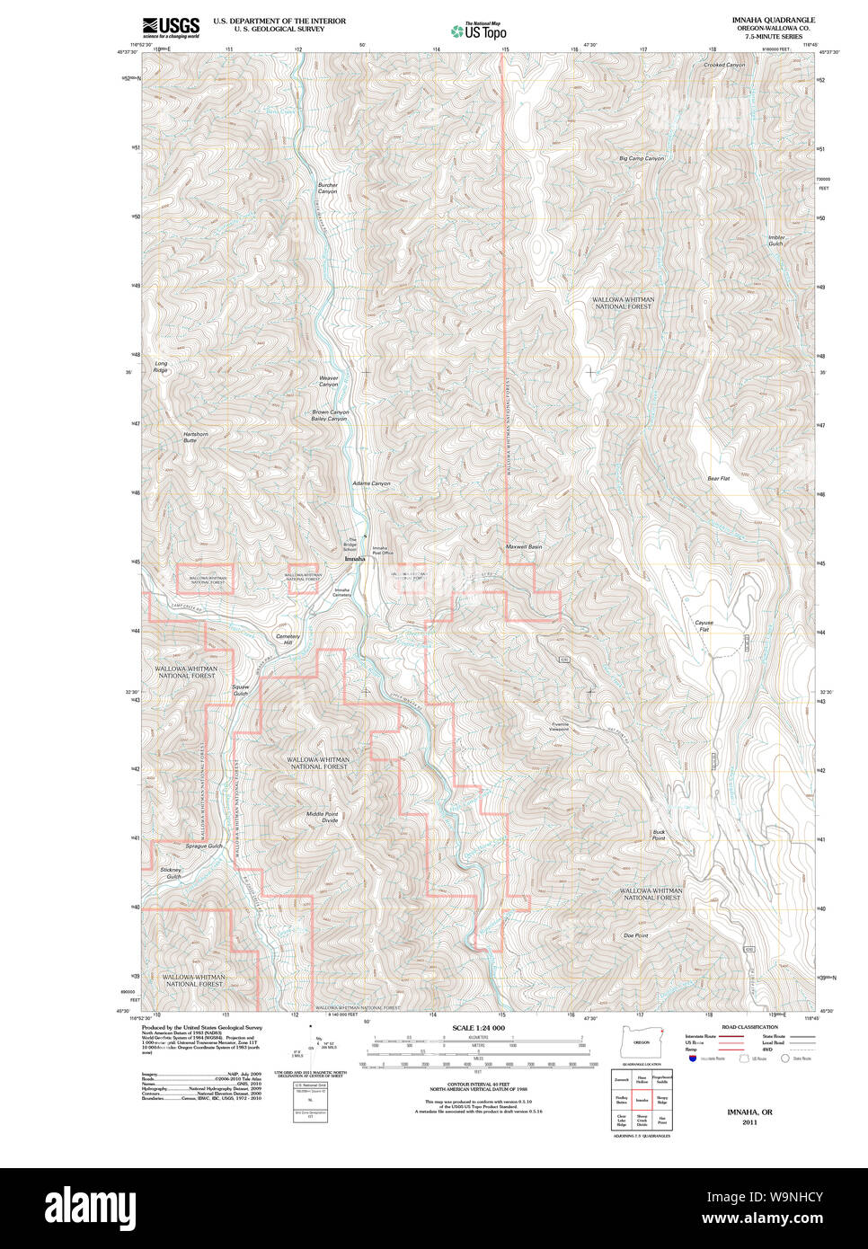 Map of imnaha hi-res stock photography and images - Alamy