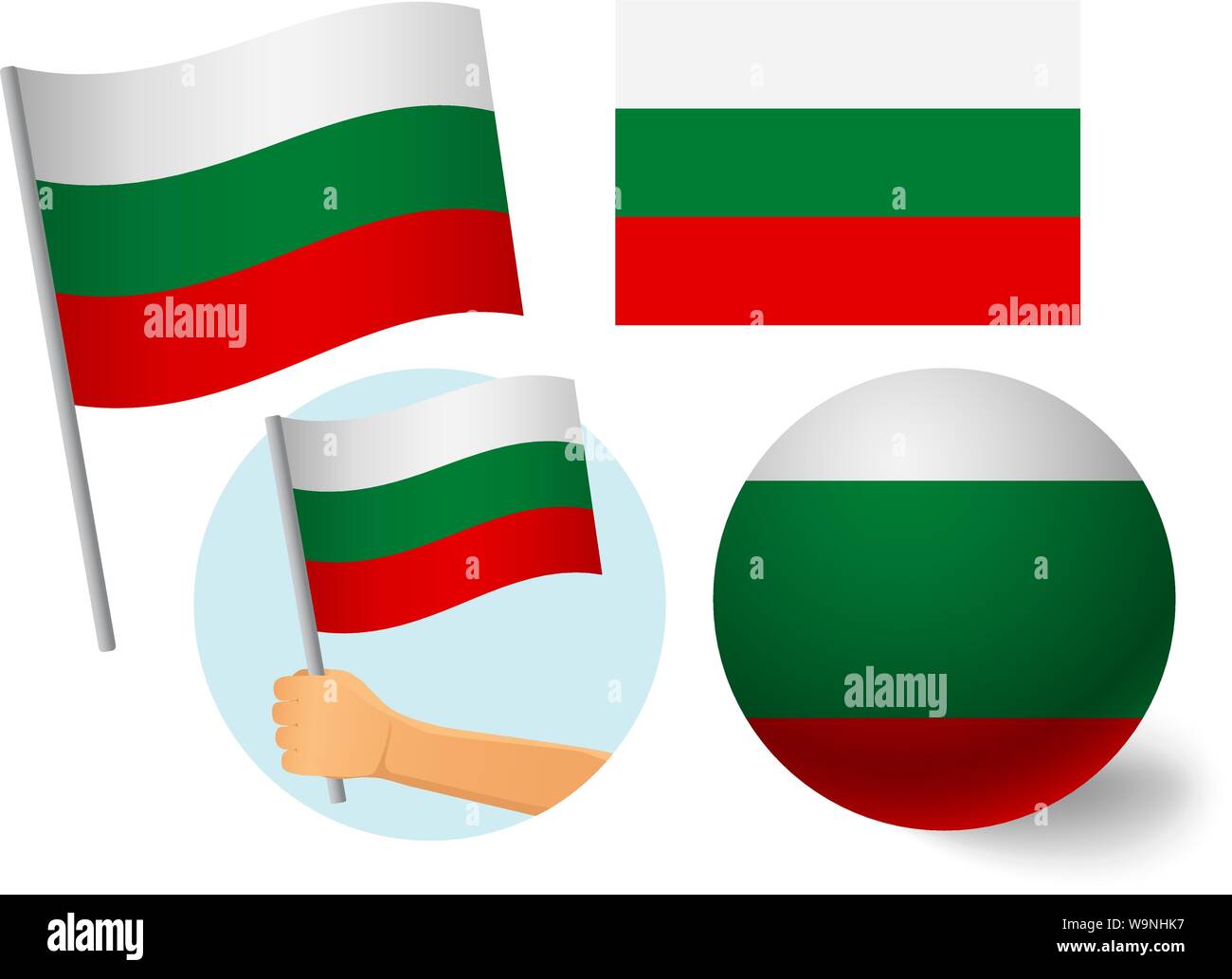 Bulgaria flag icon set. National flag of Bulgaria vector illustration ...