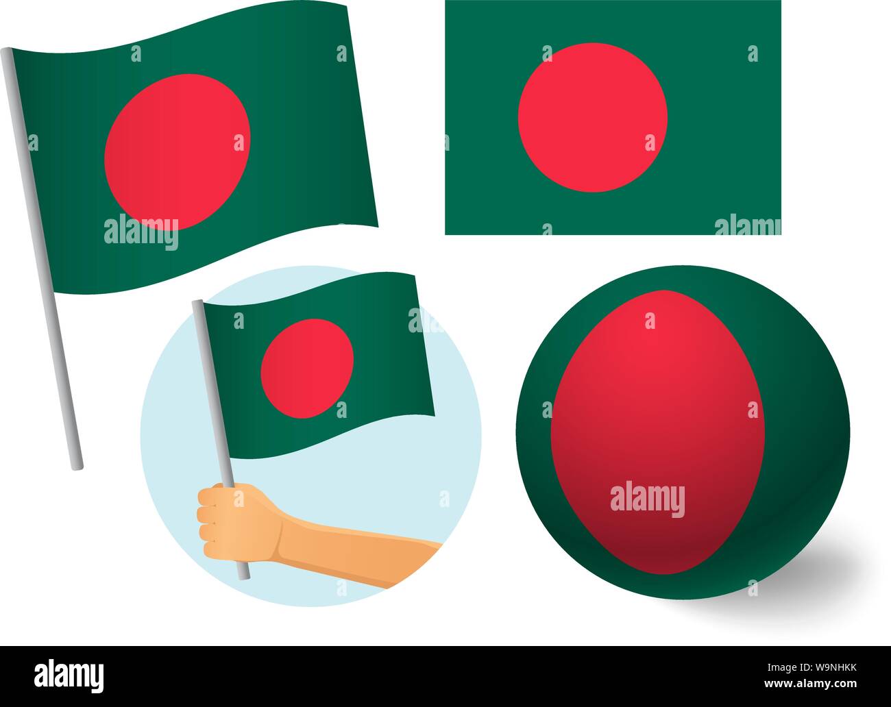 Bangladesh flag icon set. National flag of Bangladesh vector ...