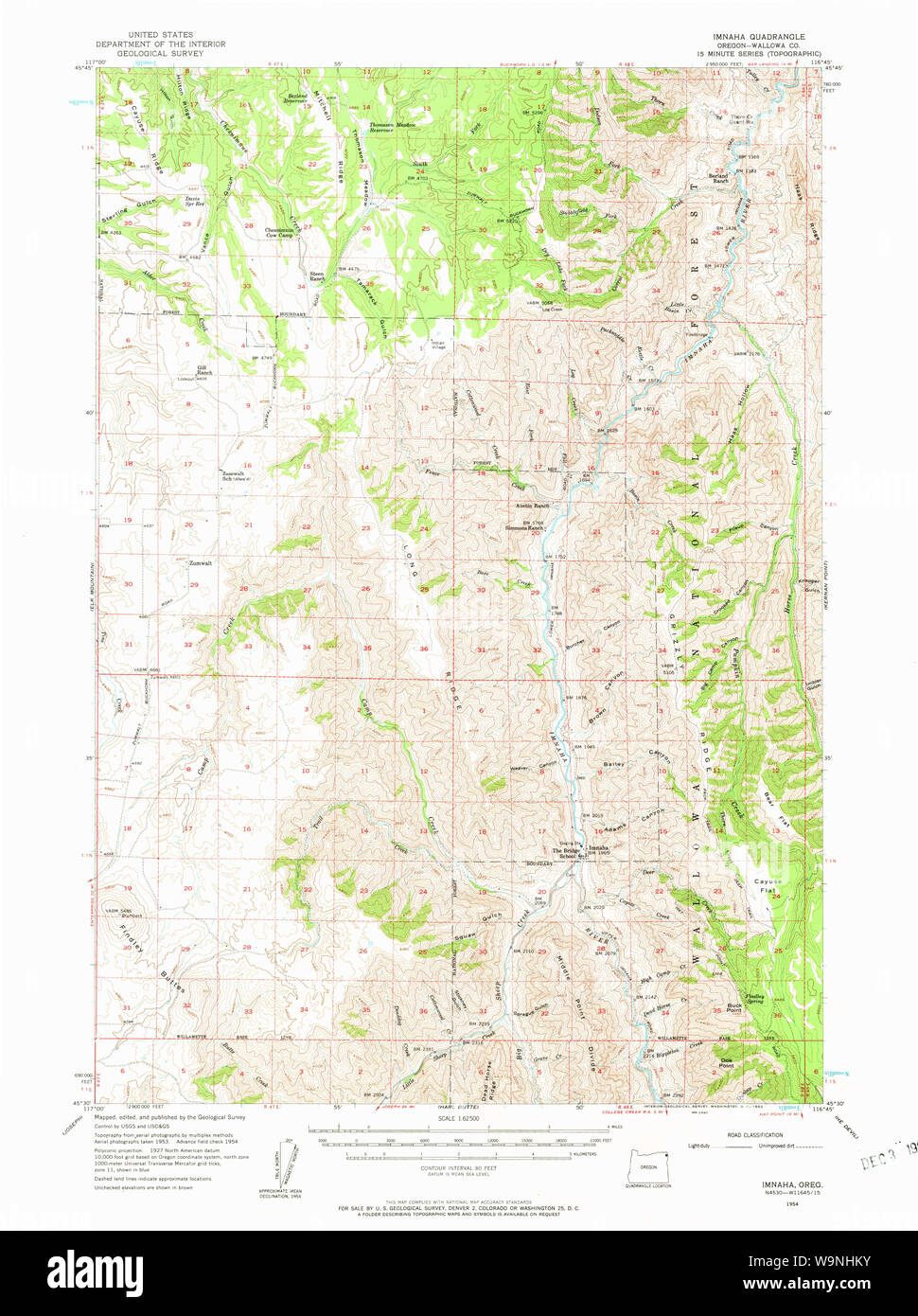 Map of imnaha oregon hi-res stock photography and images - Alamy