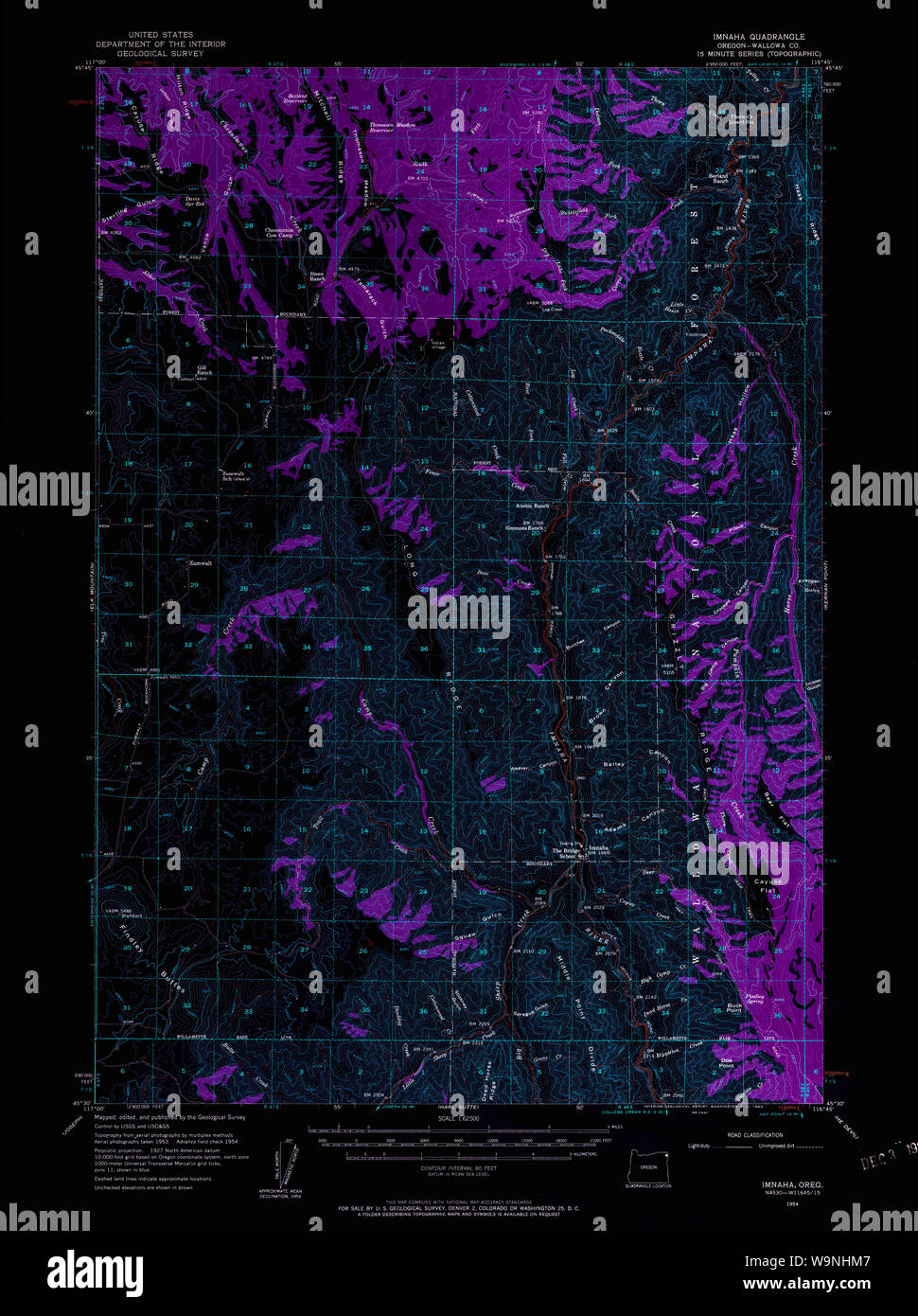 Map of imnaha oregon hi-res stock photography and images - Alamy