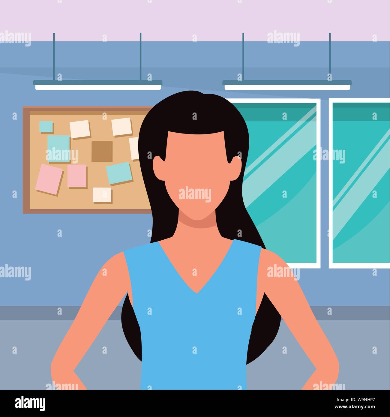 Executive businesswoman avatar faceless cartoon Stock Vector Image ...