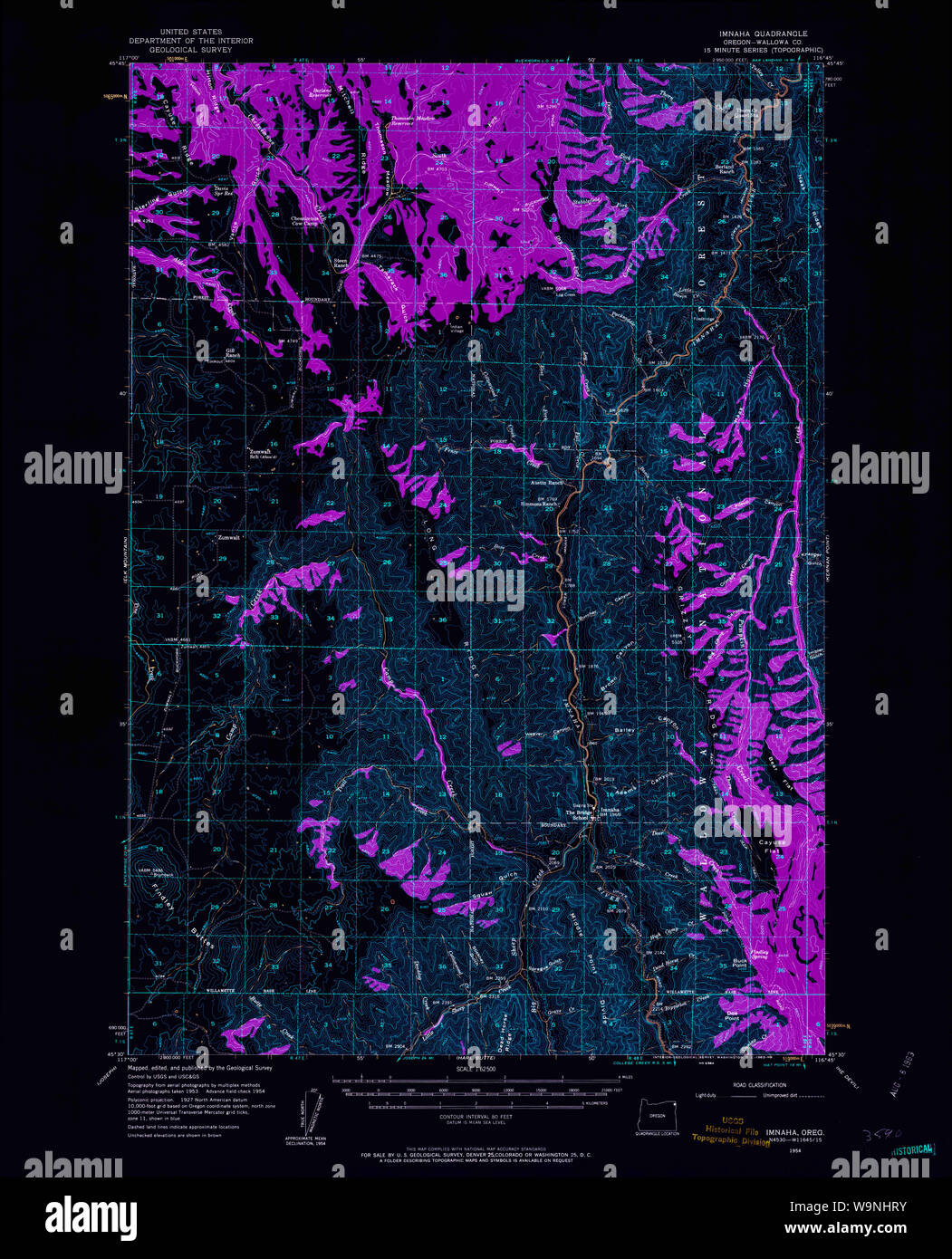 Map of imnaha hi-res stock photography and images - Alamy